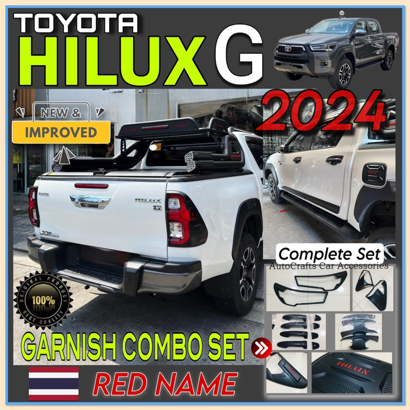 TOYOTA HILUX G 2024 2025 4x2 GARNISH COMBO SET RED NAME THAILAND ...