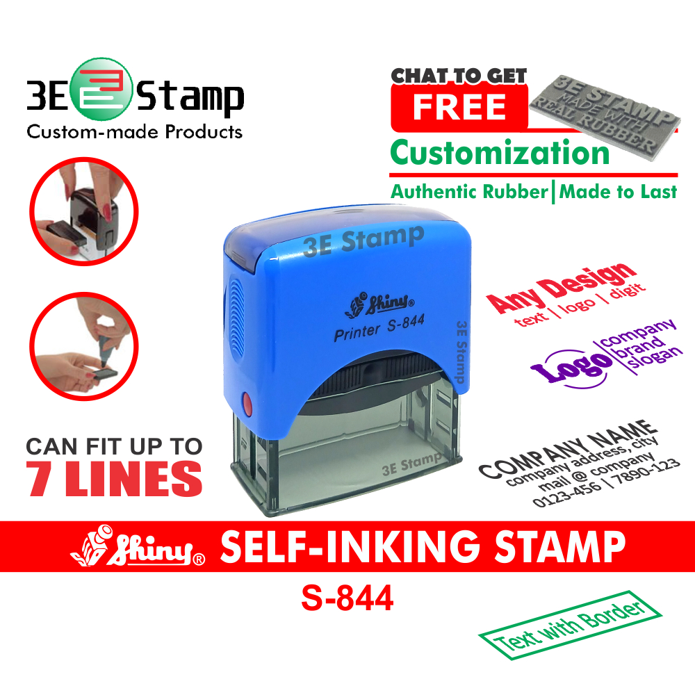 3E STAMP Shiny 844 / S844 / S-844 Self inking Stamp for Personalized ...