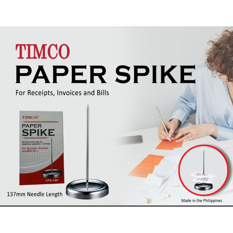 Metal Paper Spike Paper Spear Silver/Black Base Hold Receipts | Shopee ...