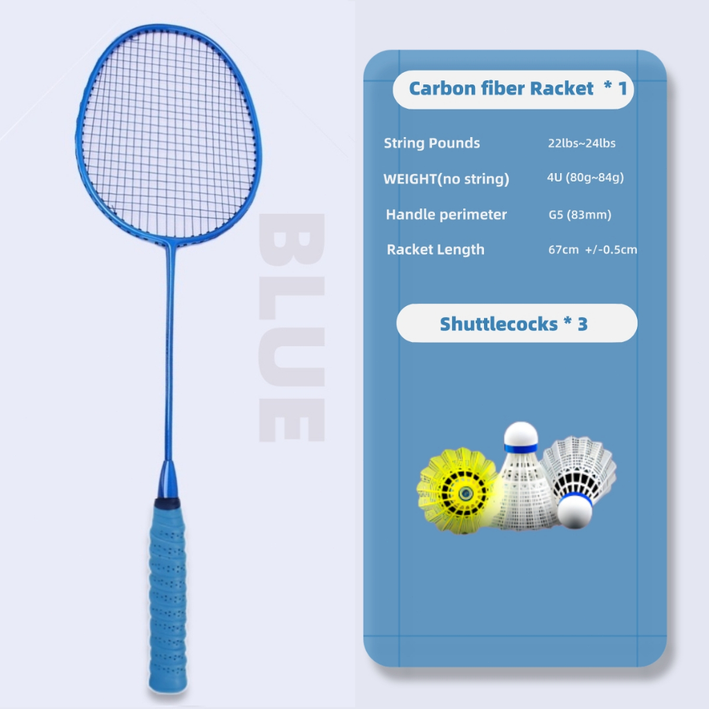 4U G5 24lbs Badminton Racket Original Carbon Full Fiber Professional ...