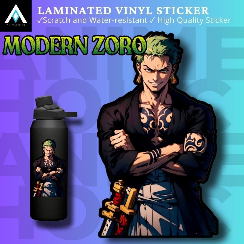 MODERN RORONOA ZORO ONE PIECE LAMINATED VINYL STICKERS |~ ANIMEHOLIC ...