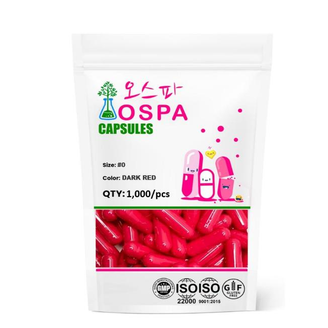 1000pcs Size 0 Dark Red OSPA High Quality Empty Gelatin Capsule ...