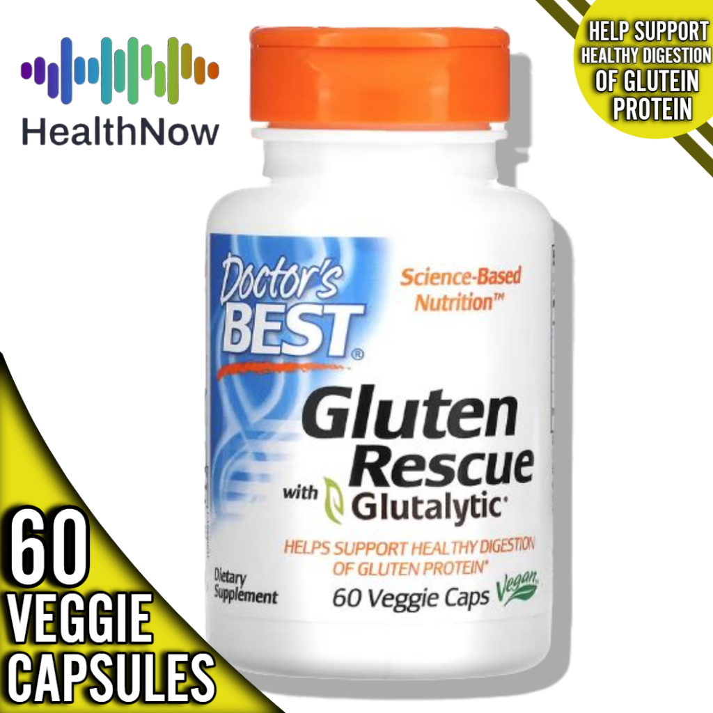 Doctor's Best, Gluten Rescue with Glutalytic, 60 Veggie Caps | Shopee ...