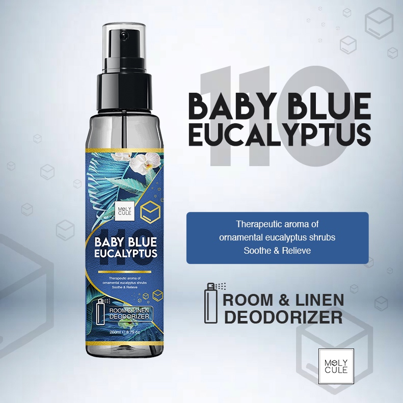MOLYCULE Baby Blue Eucalyptus Room & Linen Deodorizer Room Spray Home ...