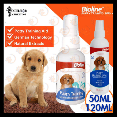 Excelsior 50ml and 120ml Bioline Dog Training Spray Pet Potty Aid ...