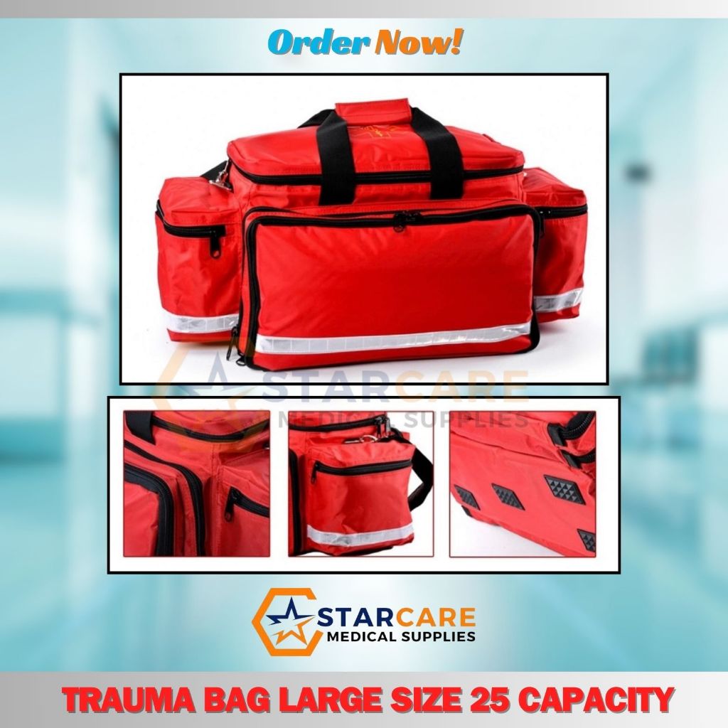 TRAUMA BAG FIRST AID RESPONDER BAG ORGANIZER (25 Person Capacity) BAG ...