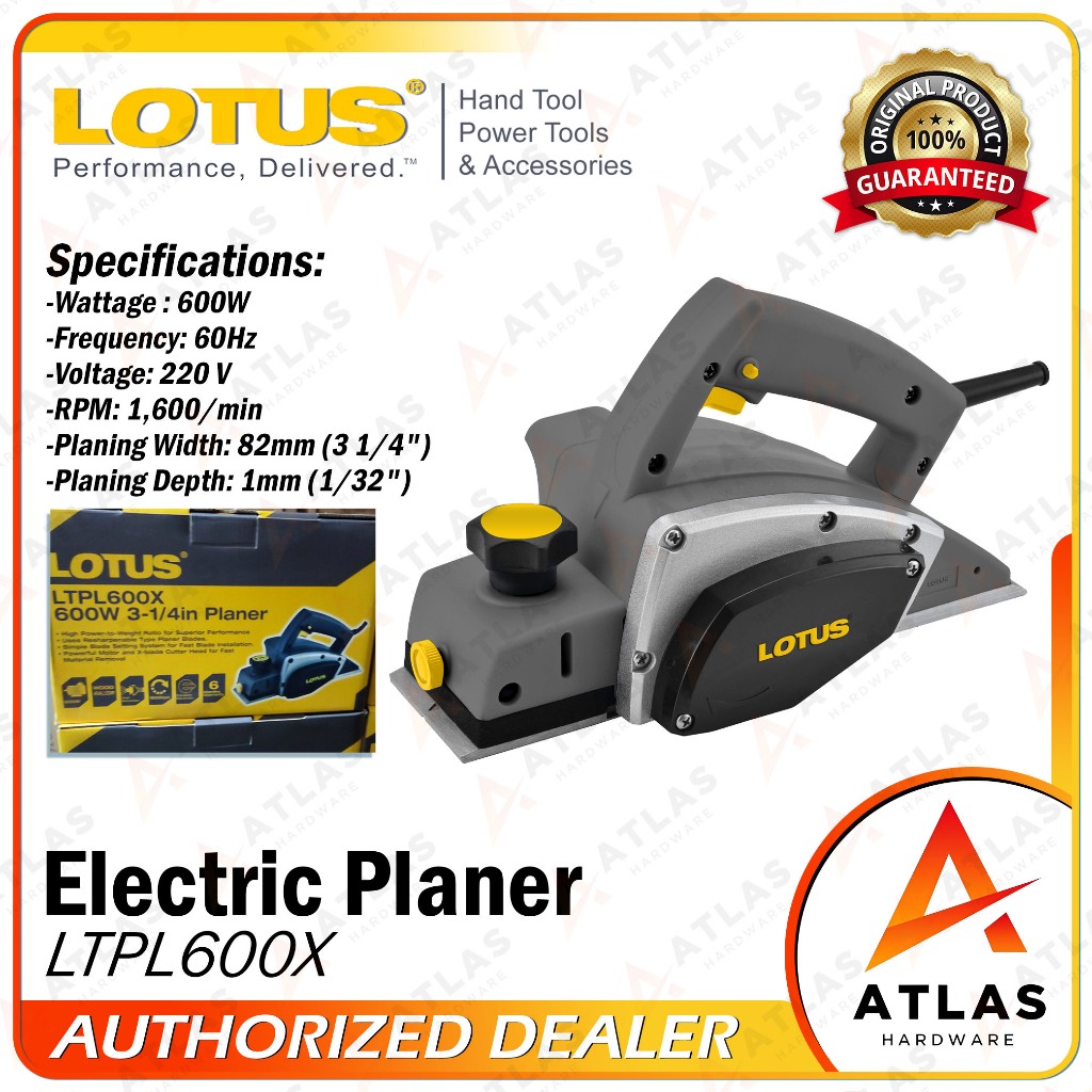 Lotus Electric Planer 580W LTPL5800 & 600W LTPL600X | Shopee Philippines