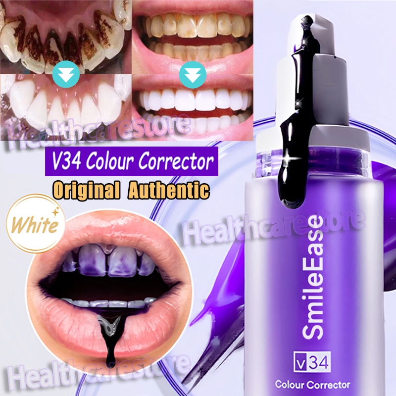 Smile Ease Toothpaste V34 Teeth Whitening Colour Corrector Stain ...