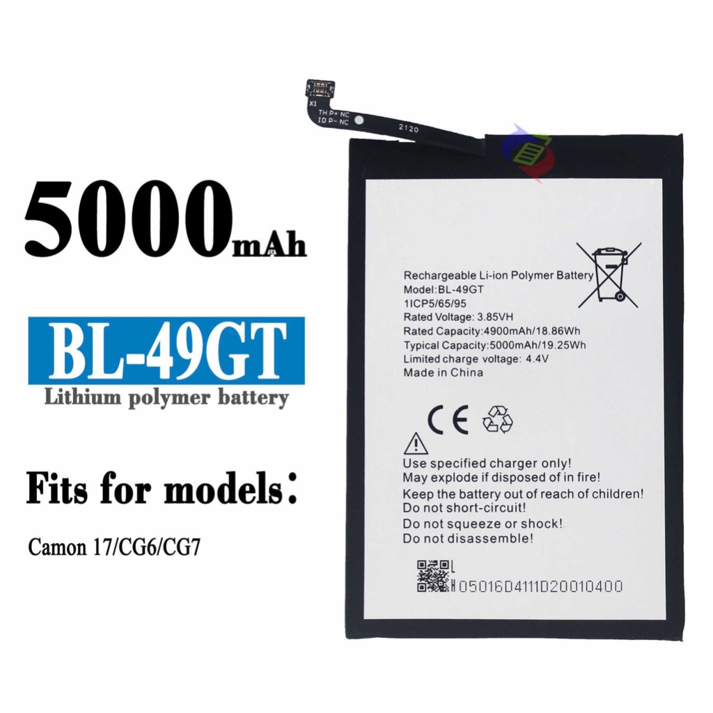 Tecno Camon 17 17P CG6 CG7 Battery BL-49GT Battery | Shopee Philippines
