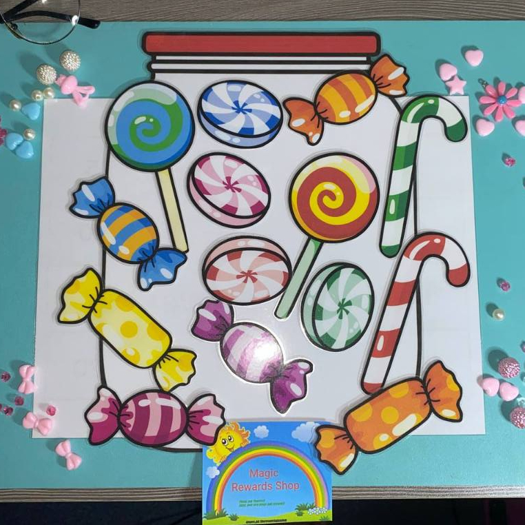 ESL Reward Set - Candies in a Jar Rewards (MAGNETIC OR VELCRO) | Shopee ...