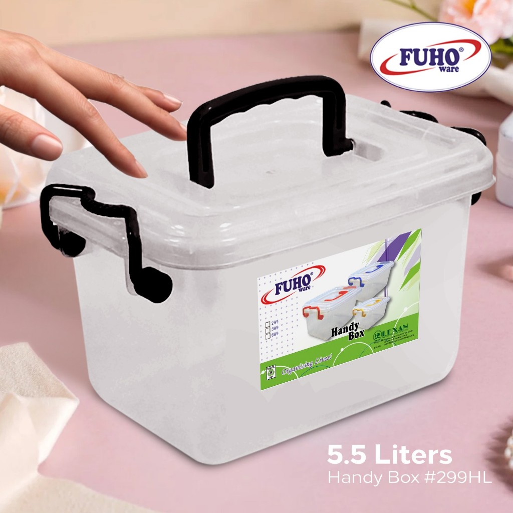 1 pc FUHO 5.5L Plastic Handy Box Container with Handle, #299HL | Shopee ...