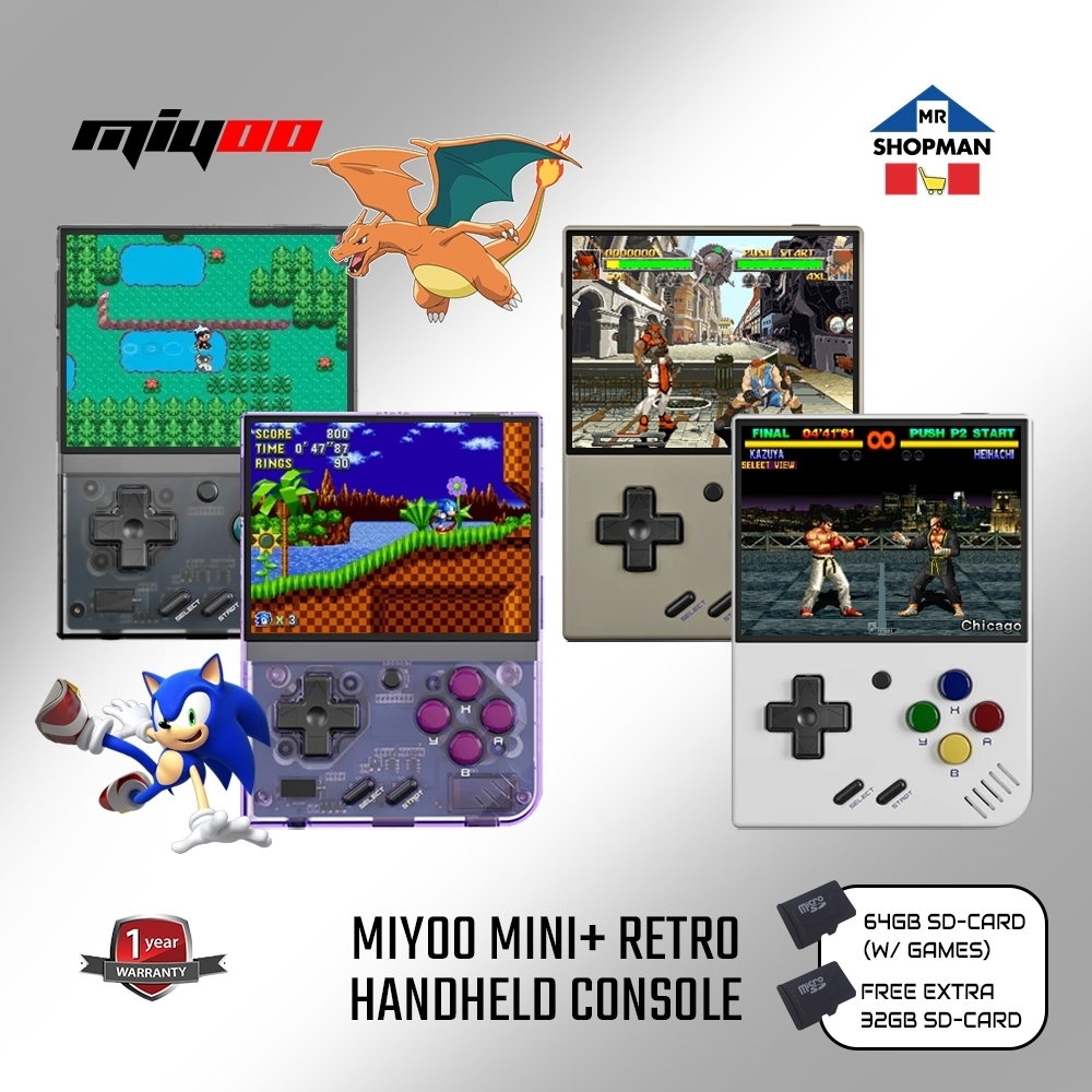 Miyoo Mini+ Plus w/ Sd Card + Games Retro Handheld Game Console ...