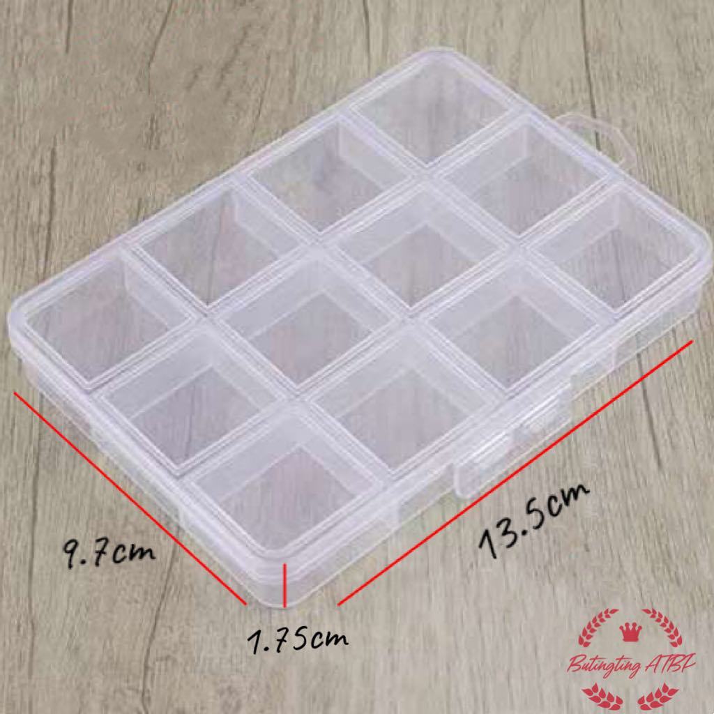 PP Plastic box 12 grid storage box diy rubber band fixed beaded 20.8cm X 15.8cm | Shopee Philippines