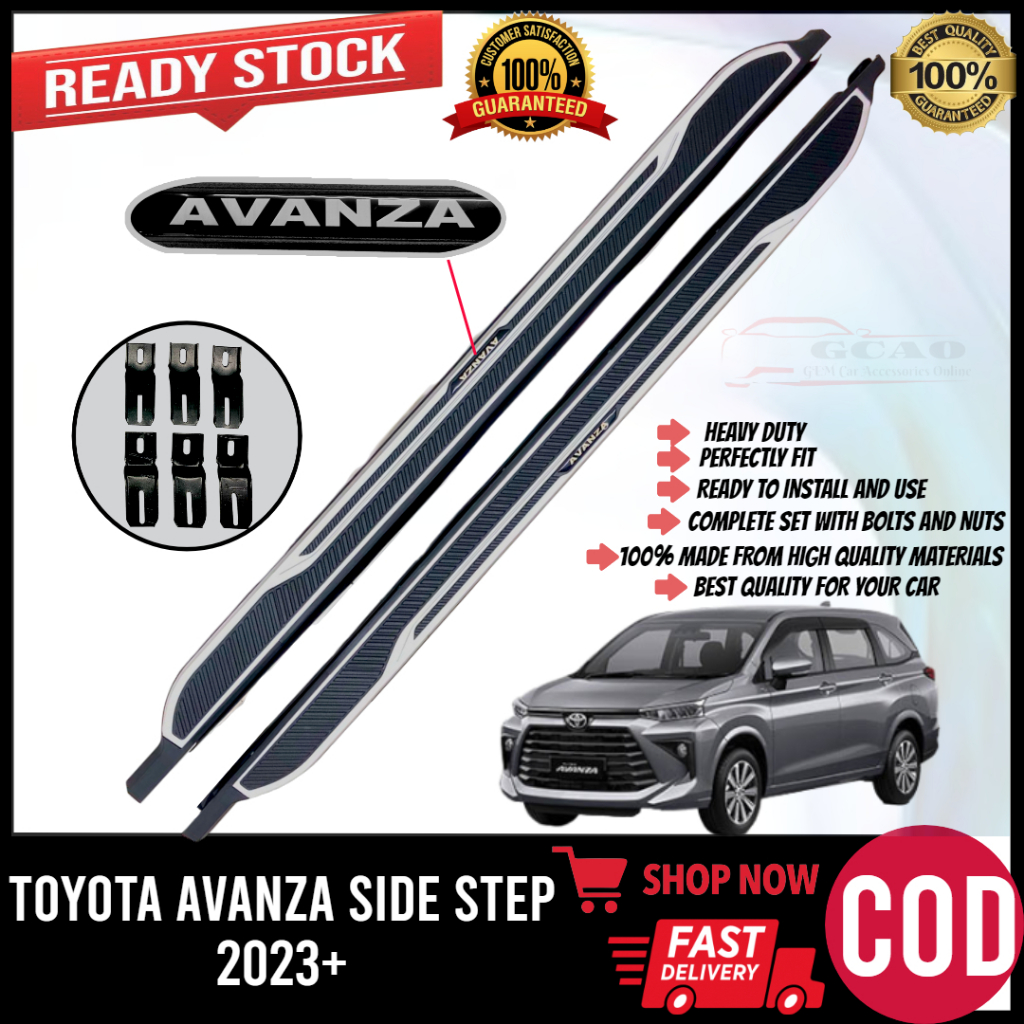 GCAO CAR RUNNING BOARD SIDE STEP FOR TOYOTA AVANZA 2023+ (1pair) (good ...