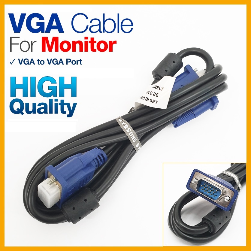 VGA Cable 1.5meters High Quality for Monitor (VGA to VGA port) | Shopee ...