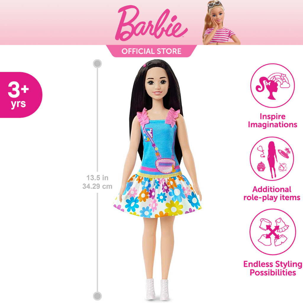 My First Barbie Doll For Preschoolers with 13.5-inch Soft Posable Body ...