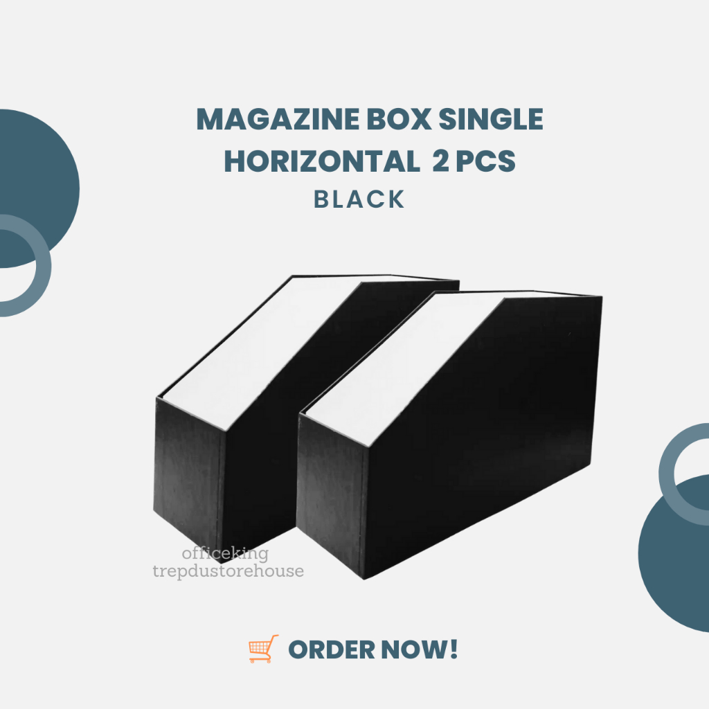 Magazine box file Holder Horizontal Long black 2 pcs | Shopee Philippines