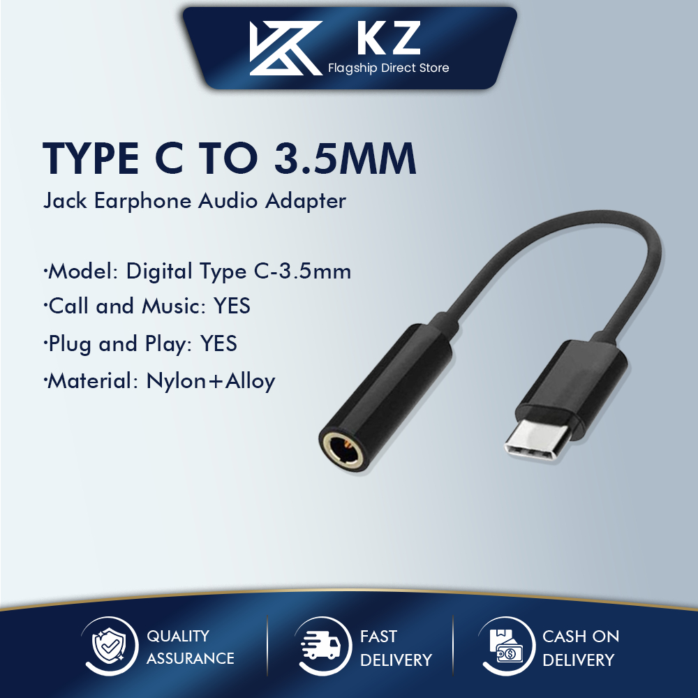 Digital Type C To 3.5mm Jack Earphones Audio Cable Adapter Black ...