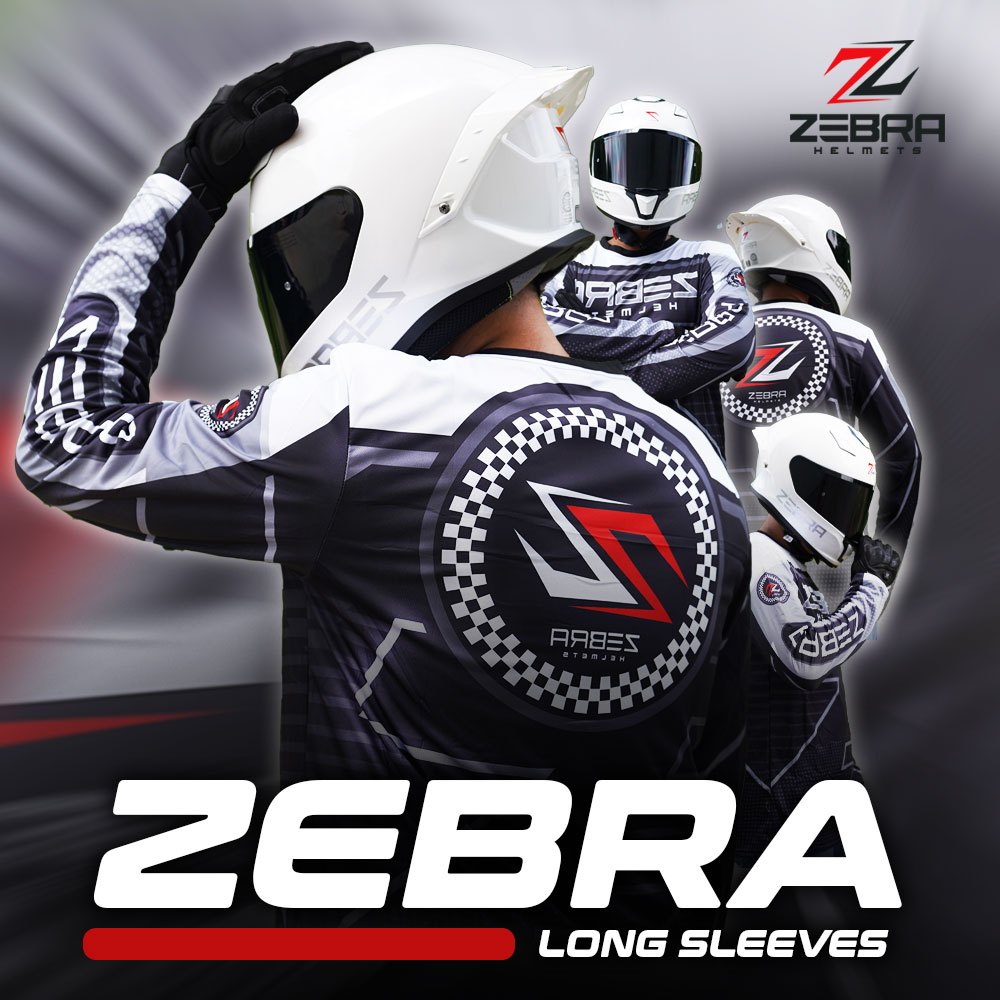 Zebra Long Sleeve Stretchable Jersey for Motorcycle Riders | Shopee ...