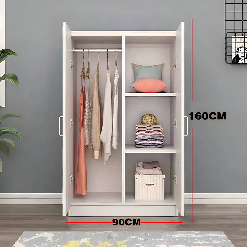 Wooden 2/3 Doors Black Multi-Functional Wardrobe Storage Cabinet ...