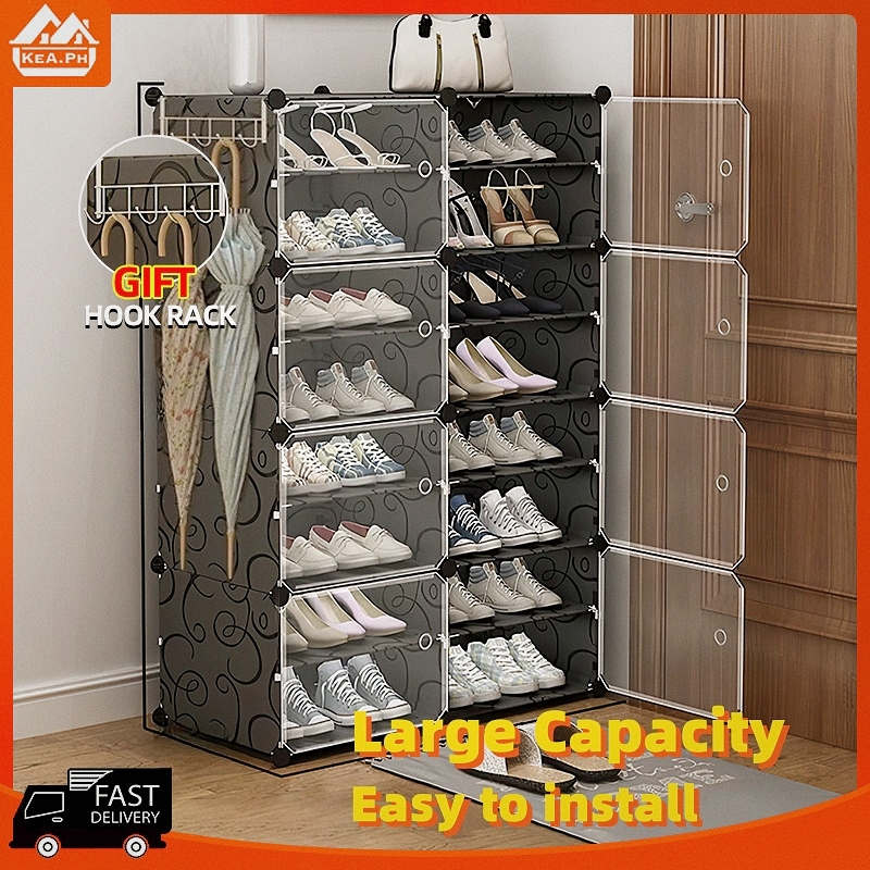 Multi-Layer Shoe Rack Organizer Cabinet Large Capacity Dustproof DIY ...