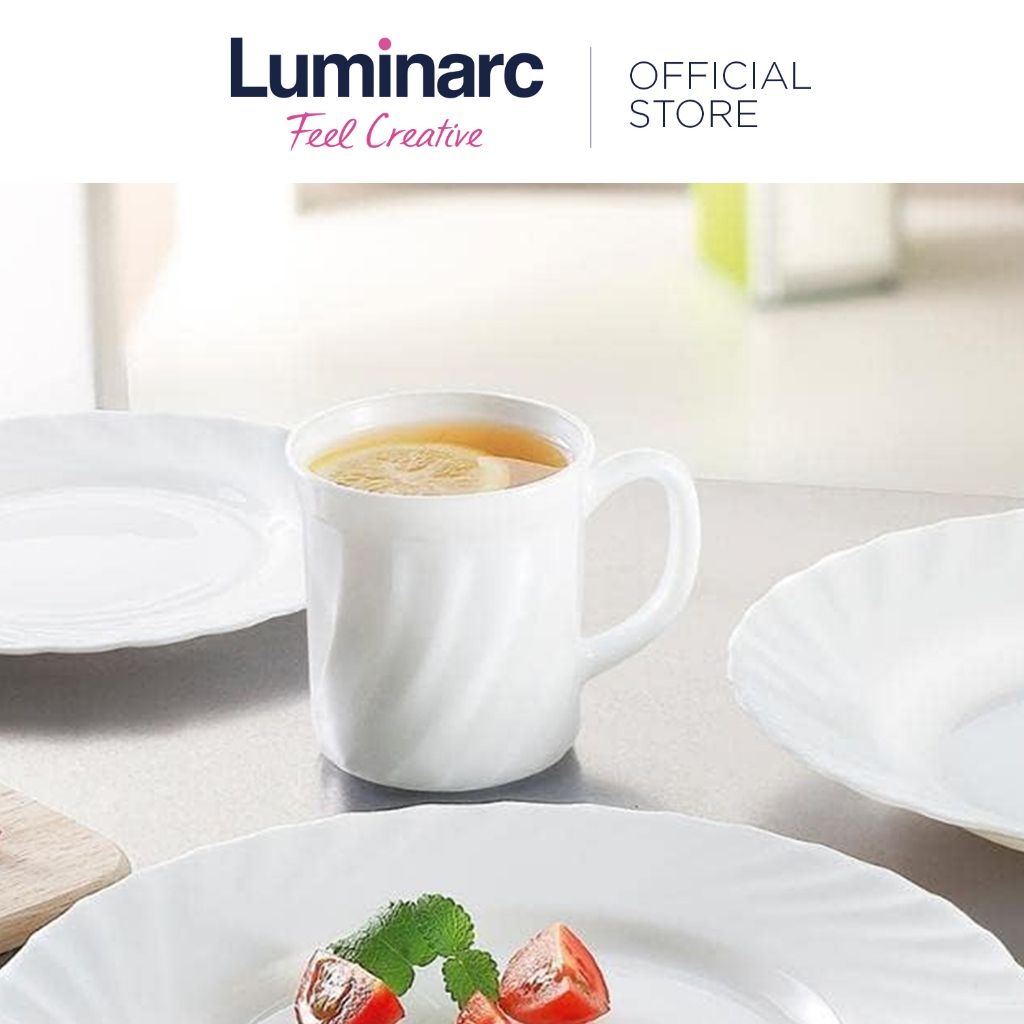 Luminarc Trianon 1pcs White Coffee Mug Glass Tea Set 29cl Microwave ...