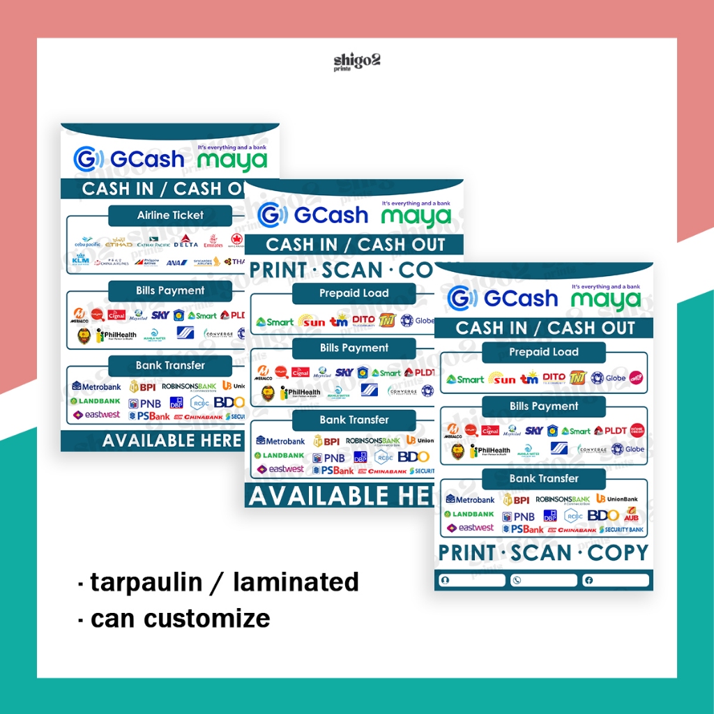 Blue Gcash Maya All-In-One Bills Payment Business Tarpaulin and ...