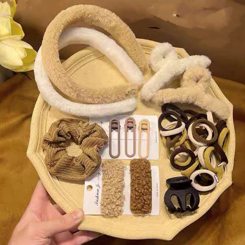 111pcs Set Korean Style Hair Clip For Women Hair Tie Stretch Rubber ...