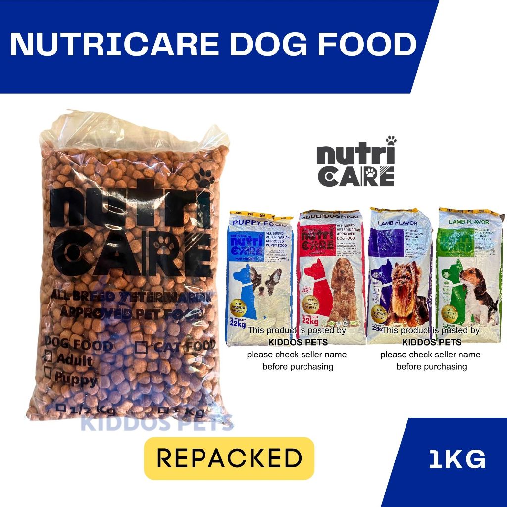 Nutricare Pure Natural Dry Food All Breed Dog Food Repacked 1kg 500g KIDDOS PETS | Shopee ...
