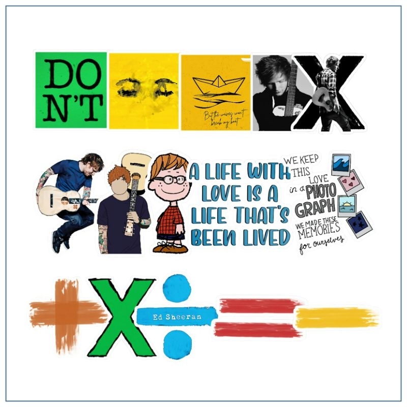 Ed Sheeran Waterproof Stickers | Laminated Laptop Phone Bag Bottle ...
