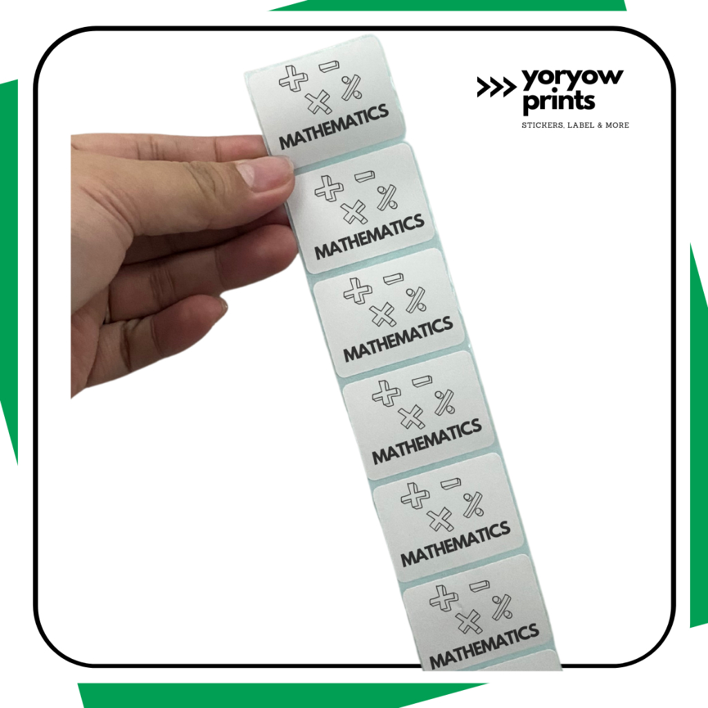 SUBJECT SCHOOL LABEL STICKER PERSONALIZED THERMAL STICKER / 100 PCS ...