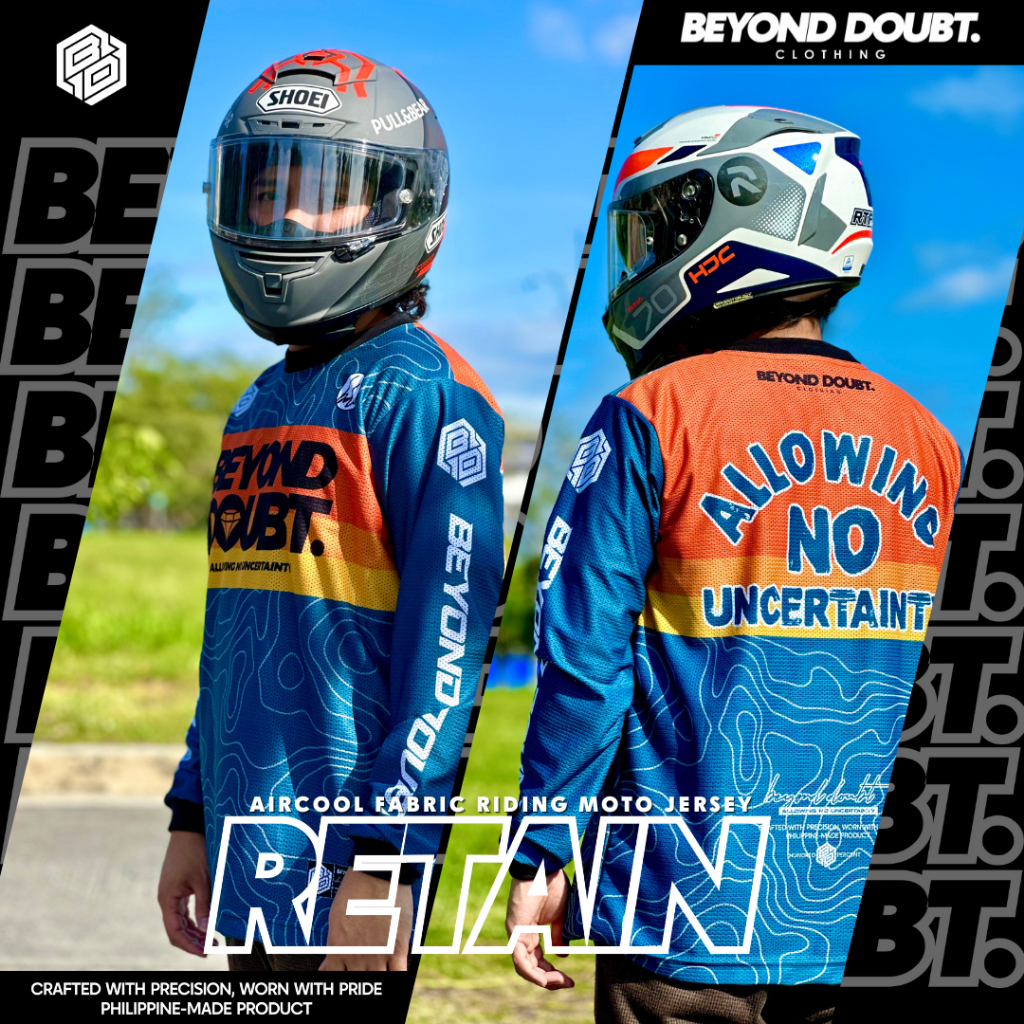 LONG-SLEEVES- "RETAIN” Design AIRCOOL Moto Jersey - BEYOND DOUBT ...