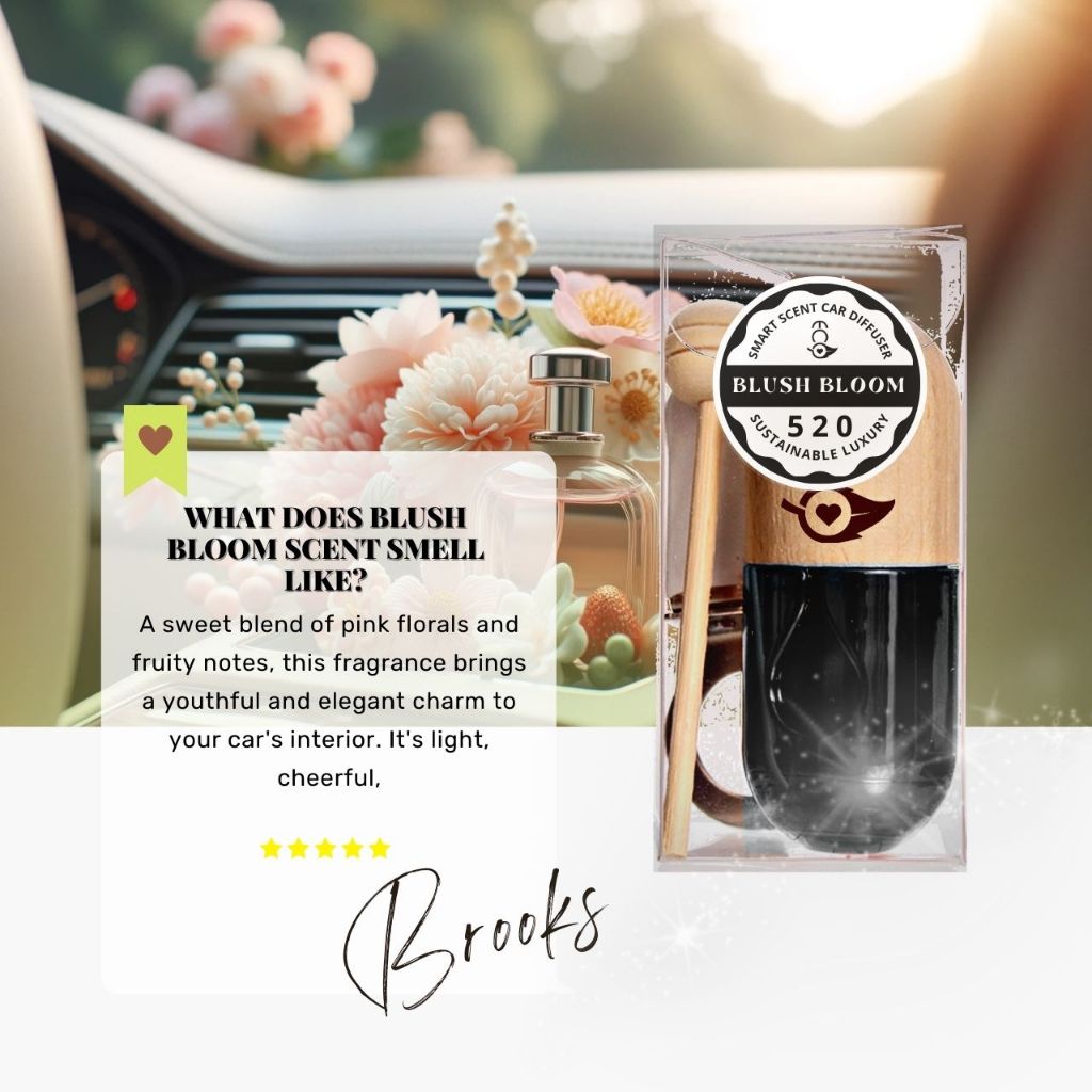 BLUSH BLOOM Car Hanging Diffuser Vent Clip Smart Scent Provides Long ...