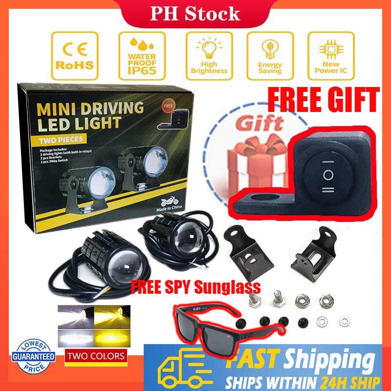 Mini Driving Light White+Yellow Pair With Free Domino 3Way Switch High ...