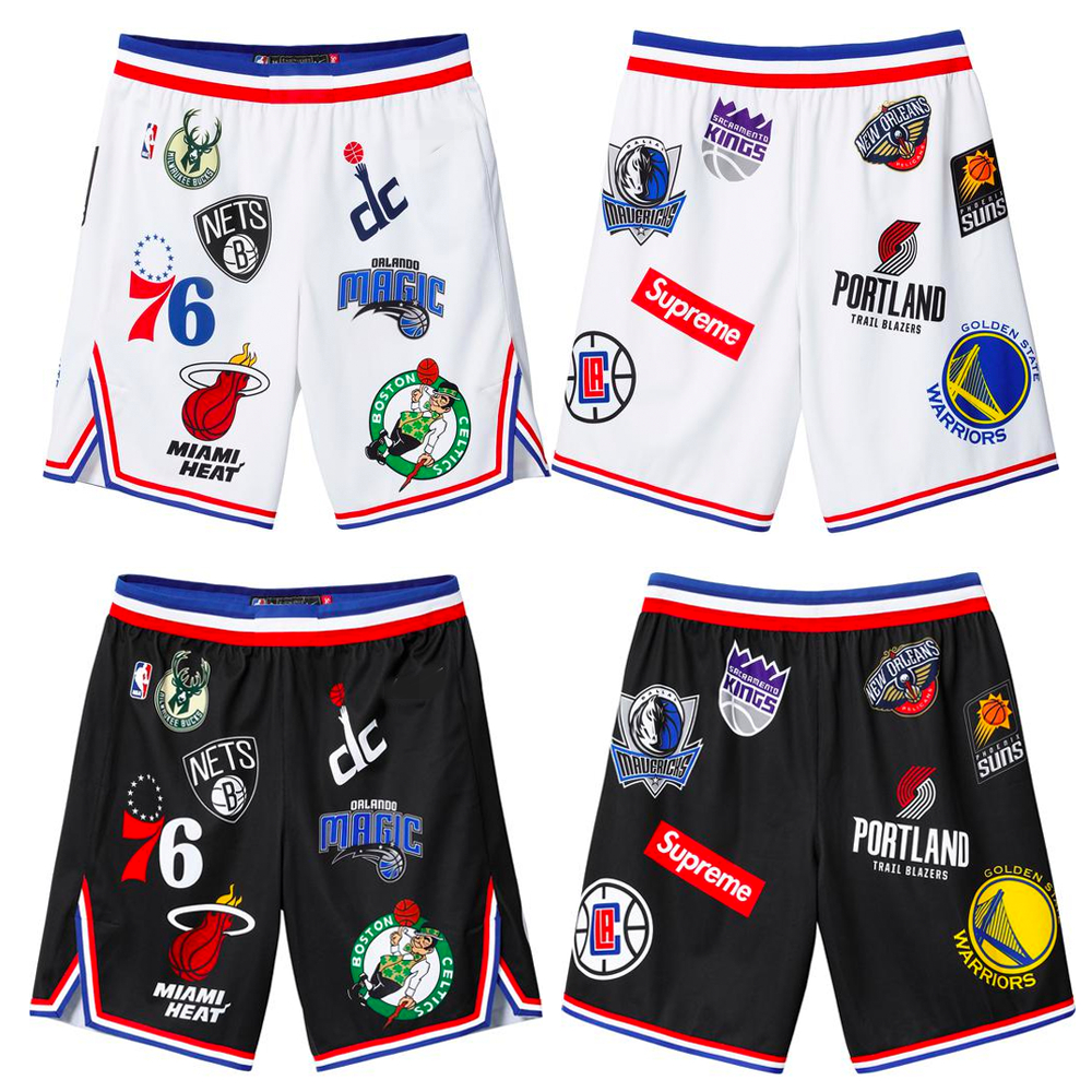 Supreme Basketball Shorts All Teams Logo Black | Shopee Philippines