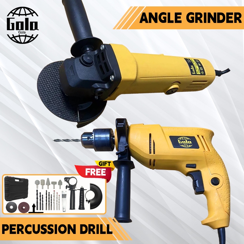 1050W Powerful 2 In 1 Angle Grinder And Impact Drill Set Electric Drill ...