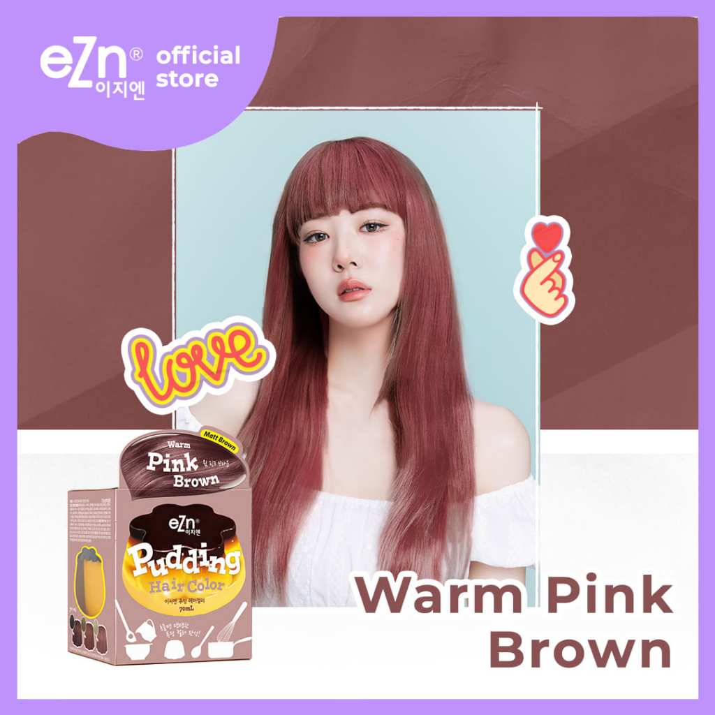 eZn Pudding Hair Color Warm Pink Brown (70ml) - Self Hair Dye DIY Kit ...