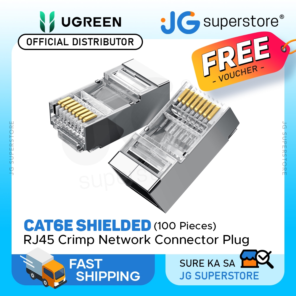 UGREEN RJ45 CAT6 Shielded Network Modular Gold-Plated Connector Plug | 50247 50248 | Shopee ...