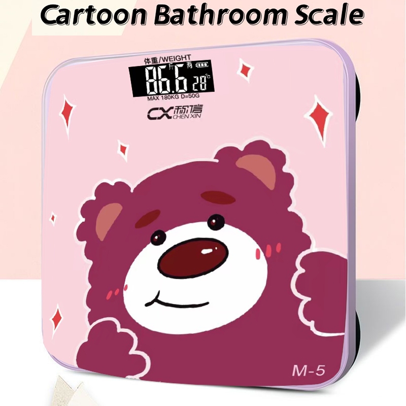 Cute Bear Weighing Scale Digital LCD Human Body Fat IScale Tempered ...