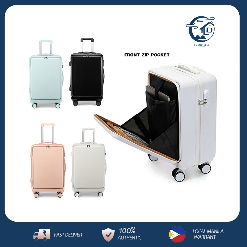 BOUNDLESS Luggage Suitcase Front Open Boarding Travel Bag Trolley 20/24 ...
