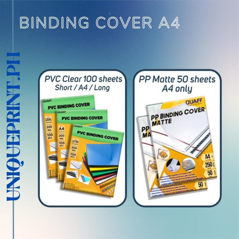 QUAFF Transparent/Frosted Matte PVC Binding Cover 200-250 Microns (50-100 sheets / pack ...