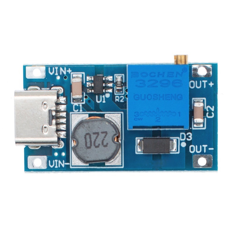 DC-DC Step Up Converter MT3608 w/ USB-C Power Supply Module Boost Step-up Board Max. Output 28V ...
