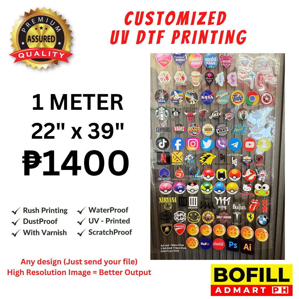 UV DTF - Embossed Permanent Sticker (SELF-ADHESIVE PROCESS) | Shopee ...