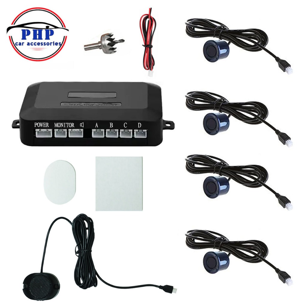 4 Eye Car Parking Sensor Kit Reverse Backup Radar Sound Alarm Indicator ...
