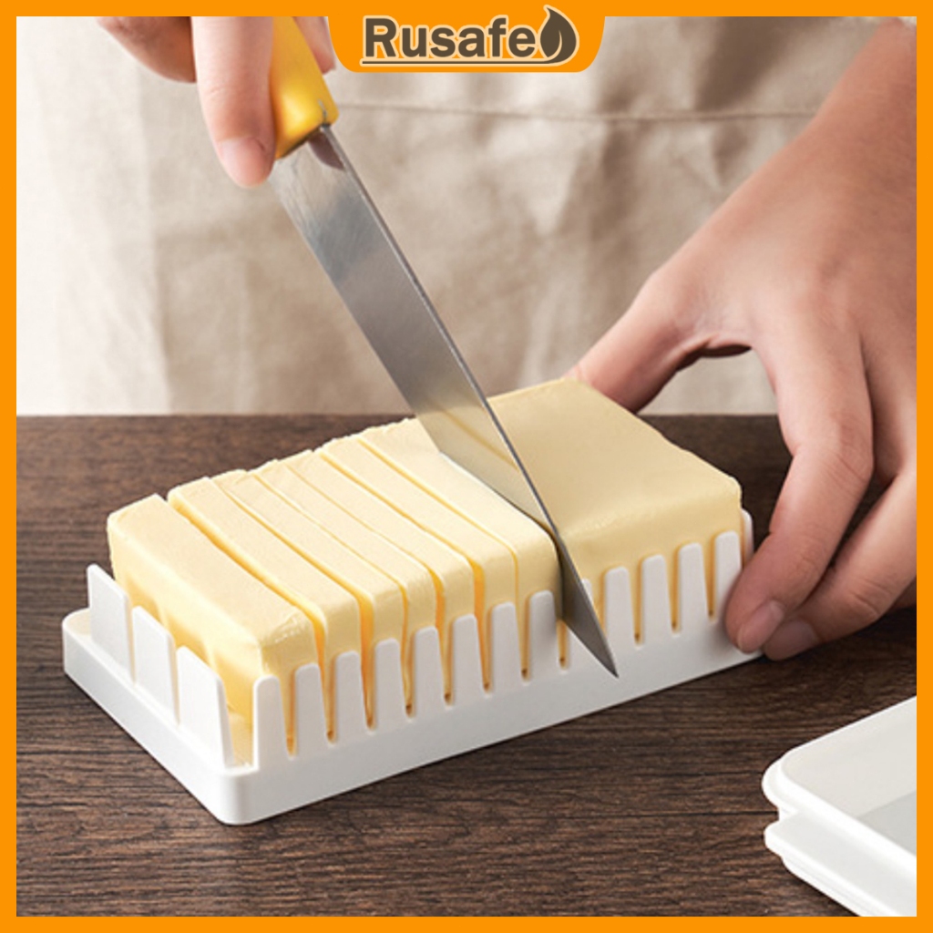 Butter Cutting Storage Box Transparent Cheese Cuter Tray With Lid ...