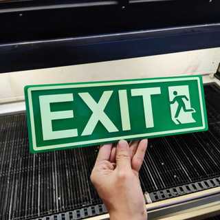Luminous Glow in the Dark Acrylic Exit Sign - Emergency Exit, Fire Exit ...