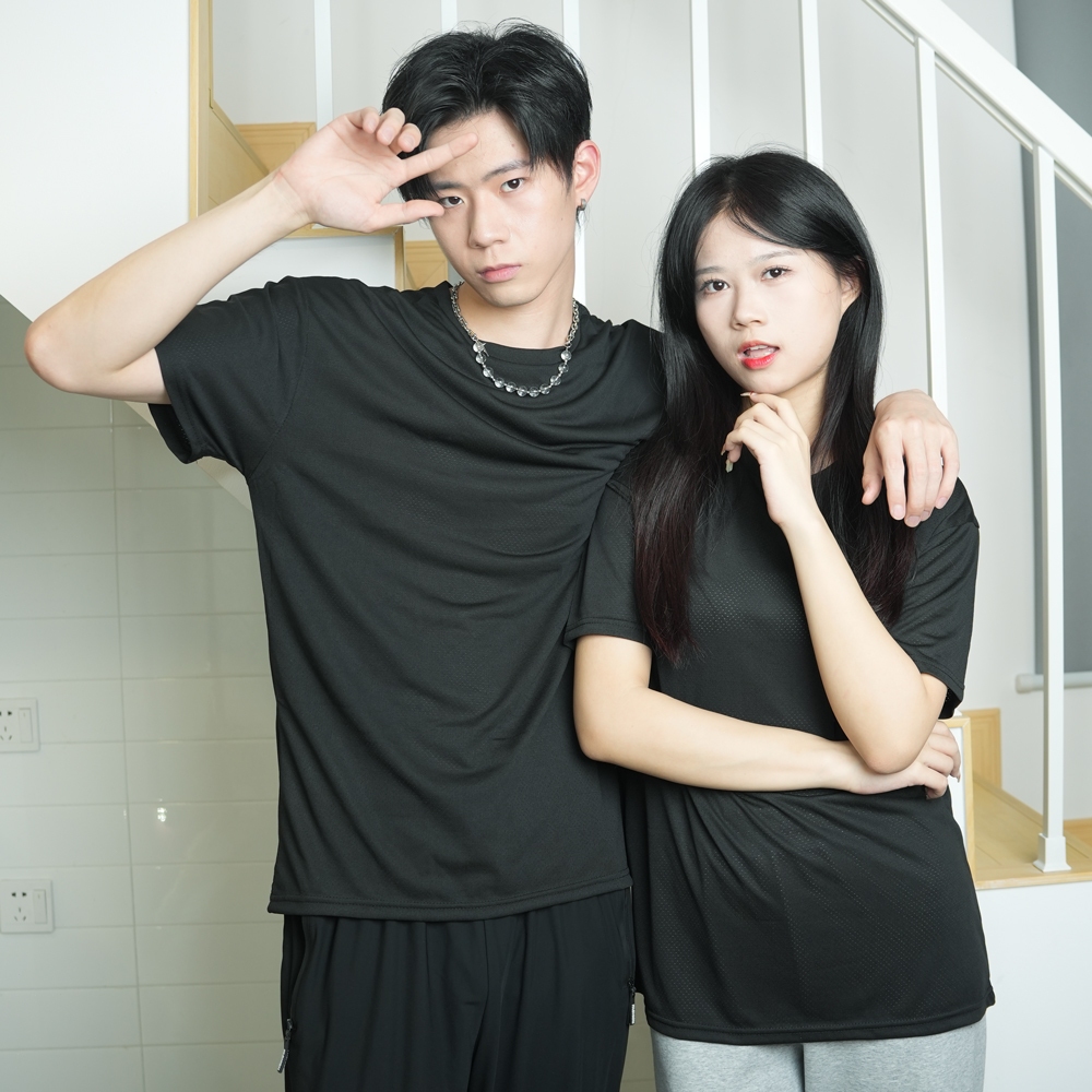 Colorfast Couple T Shirt Cotton Pure Couple T Shirt Black Airy Couple ...