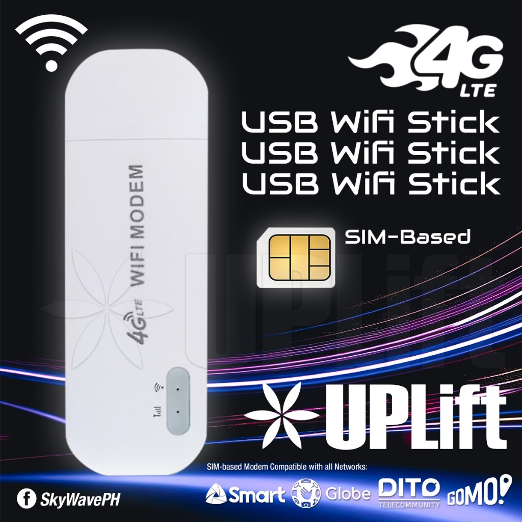 UPLift 4G LTE USB Wifi Stick Modem Openline SIM-Based for Globe / Smart ...