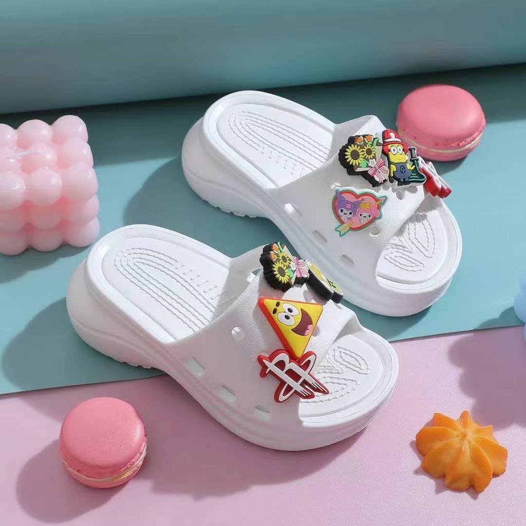 Slippers with Jibbitzs for Kids Girls Platform Slides Casual Fashion ...