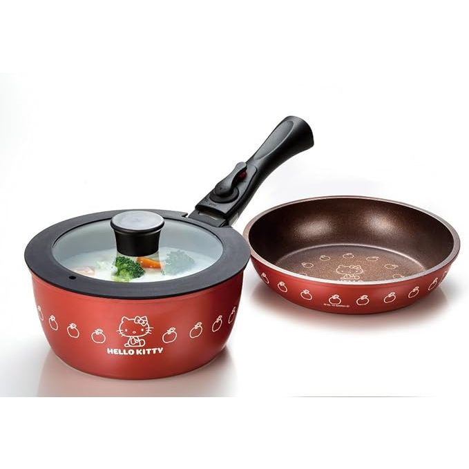 Skater, removable handle, pan 20cm, frying pan 20cm, glass lid 20cm ...